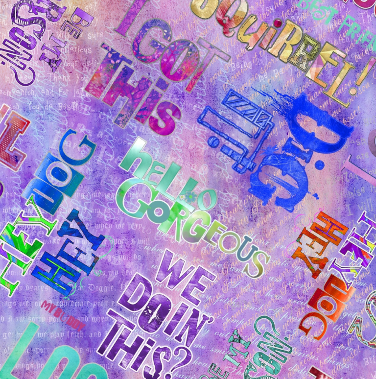 Good Dogs Too Purple Words 14852-PUR By 3 Wishes Fabric - The Quilt Shack